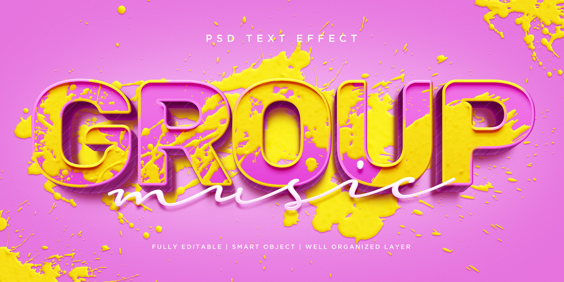 ArtStation - 3D Group PSD fully editable text effect. Layer style PSD ...