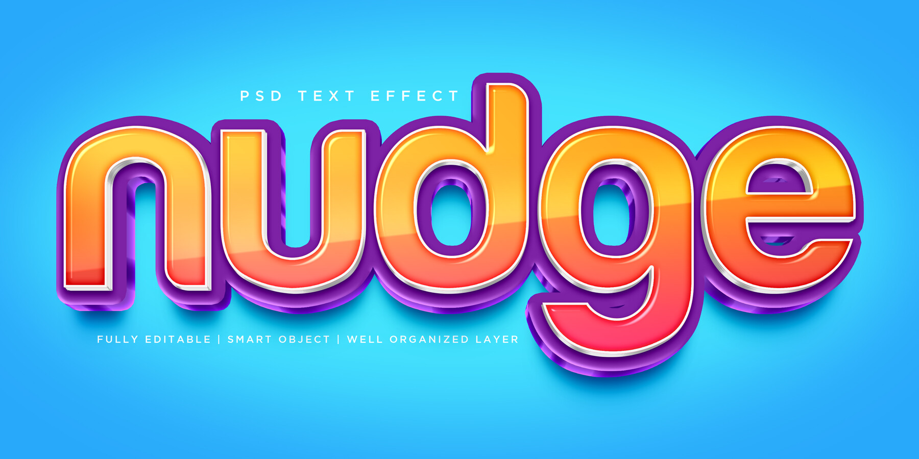 ArtStation - 3D Nudge PSD fully editable text effect. Layer style PSD ...