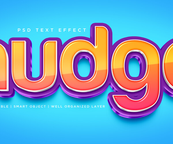 ArtStation - 3D Nudge PSD fully editable text effect. Layer style PSD ...