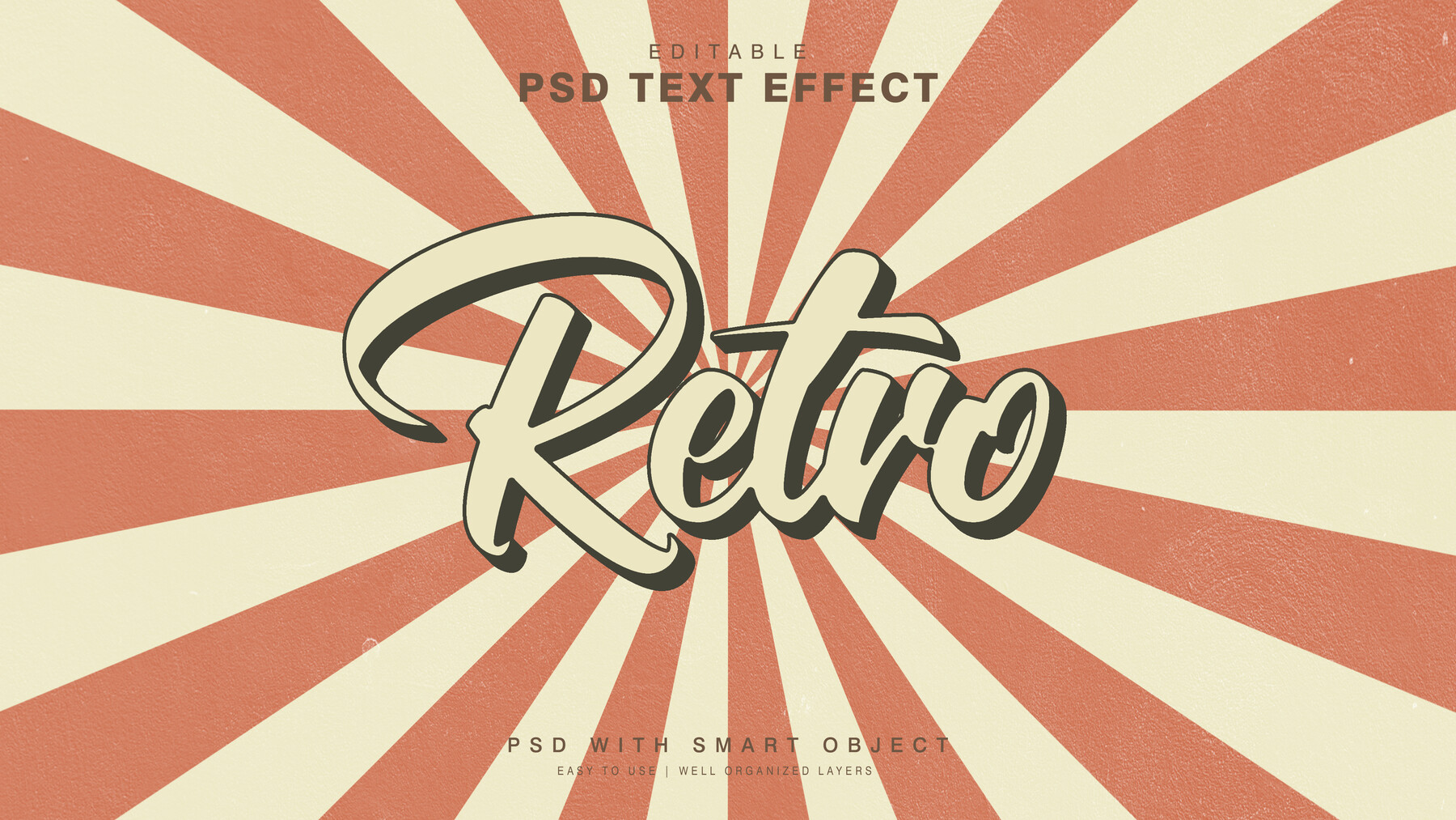 ArtStation - Retro PSD fully editable text effect. Layer style PSD ...