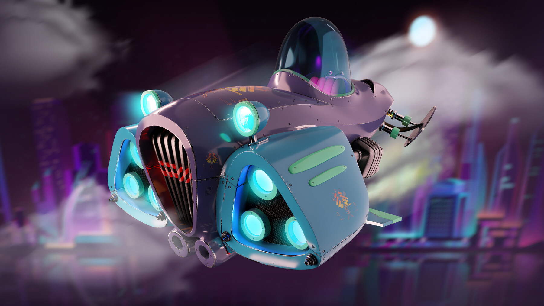 ArtStation - Humoro sci fi cyberpunk Aircraft game ready high poly and ...