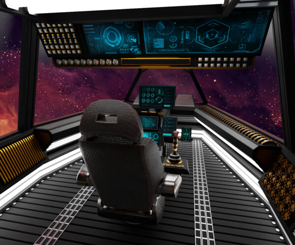 ArtStation - Sci-Fi Fighter Cockpit 3D Model | Game Assets