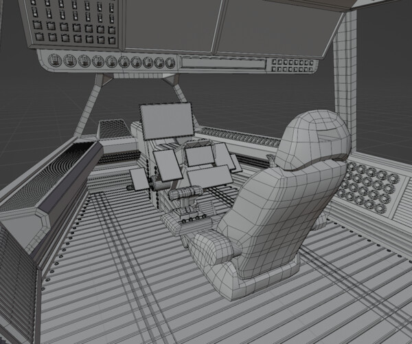 ArtStation - Sci-Fi Fighter Cockpit 3D Model | Game Assets