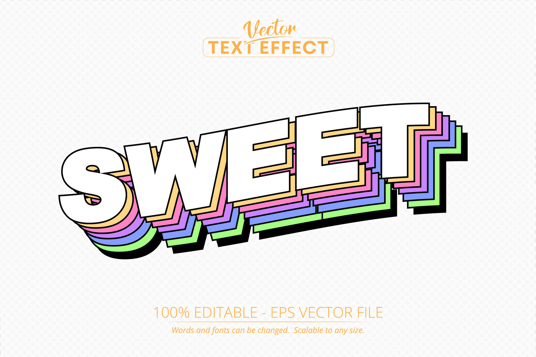 ArtStation - Sweet text effect, editable colorful text style | Artworks