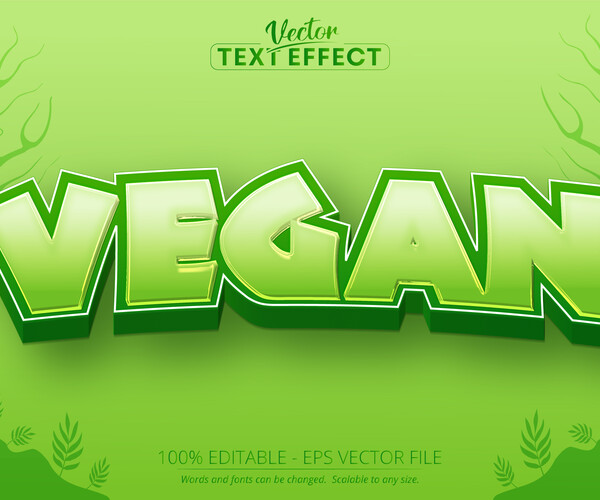 ArtStation - Cartoon text effect, editable vegan text and comic text ...