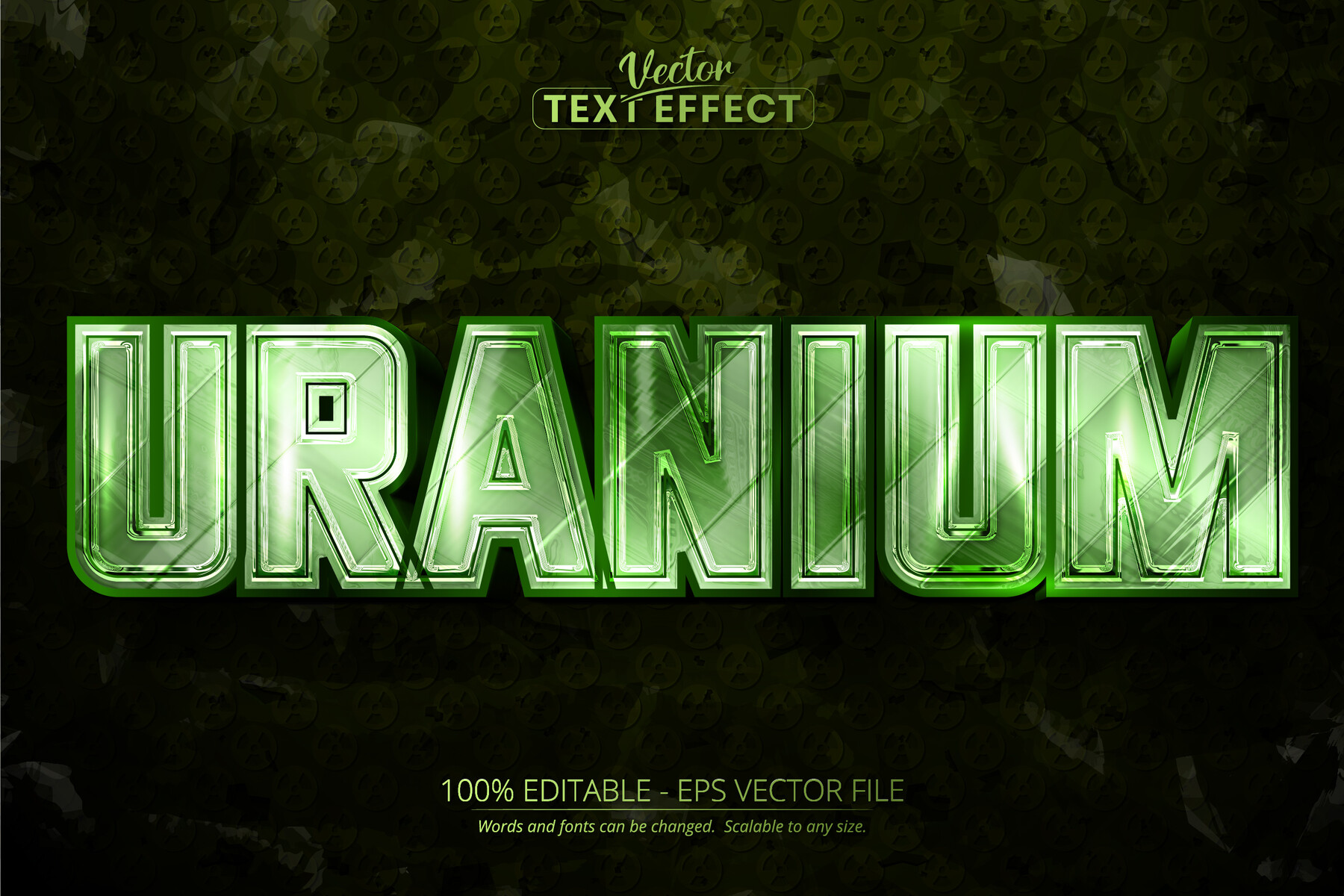 ArtStation - Uranium text effect, shiny and green color editable text ...