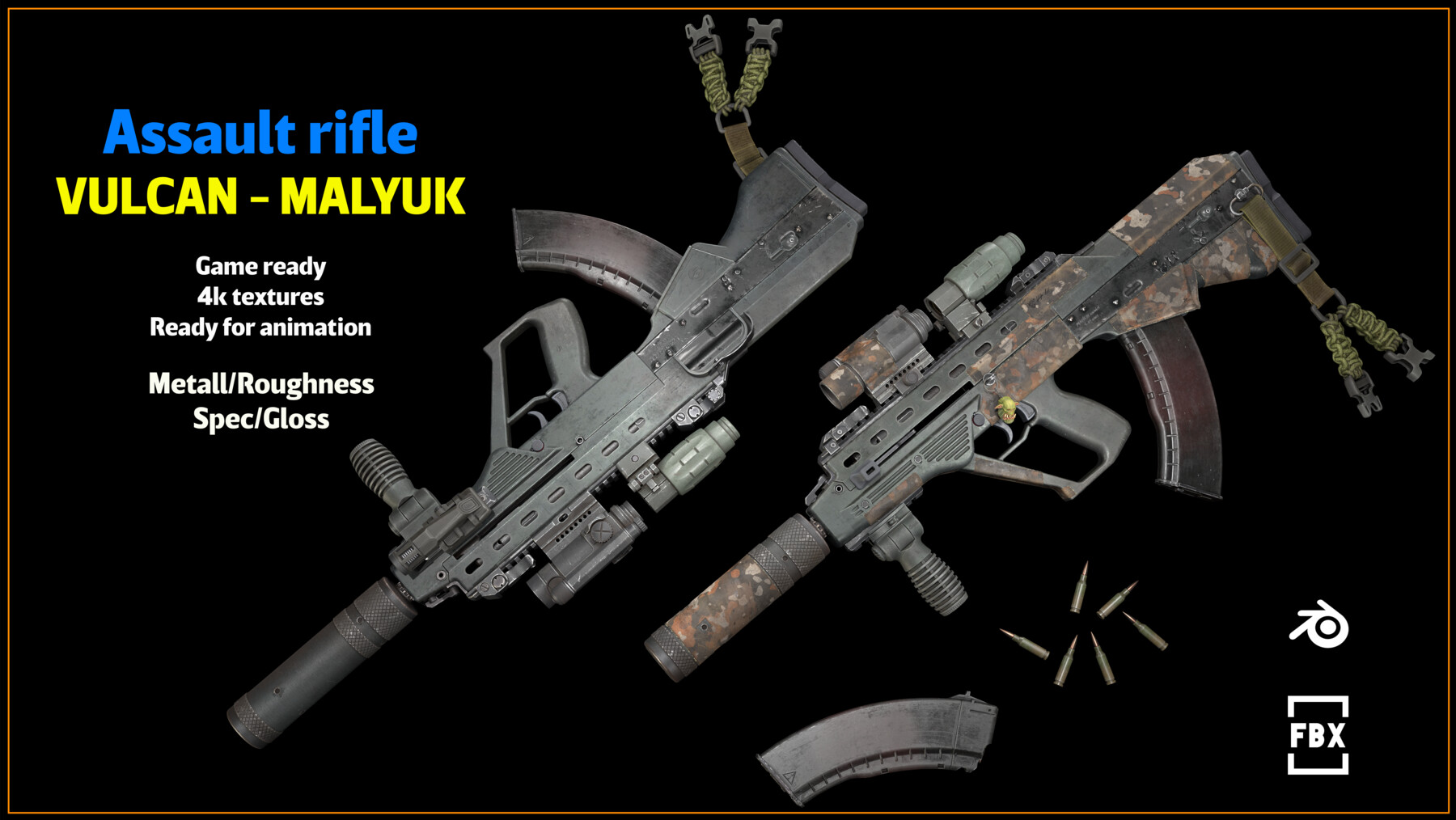 ArtStation - VULCAN-MALYUK_assault rifle | Game Assets