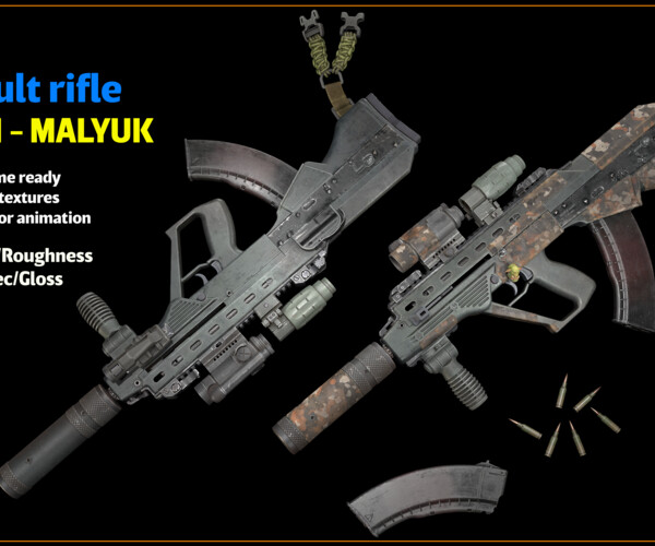 ArtStation - VULCAN-MALYUK_assault rifle | Game Assets