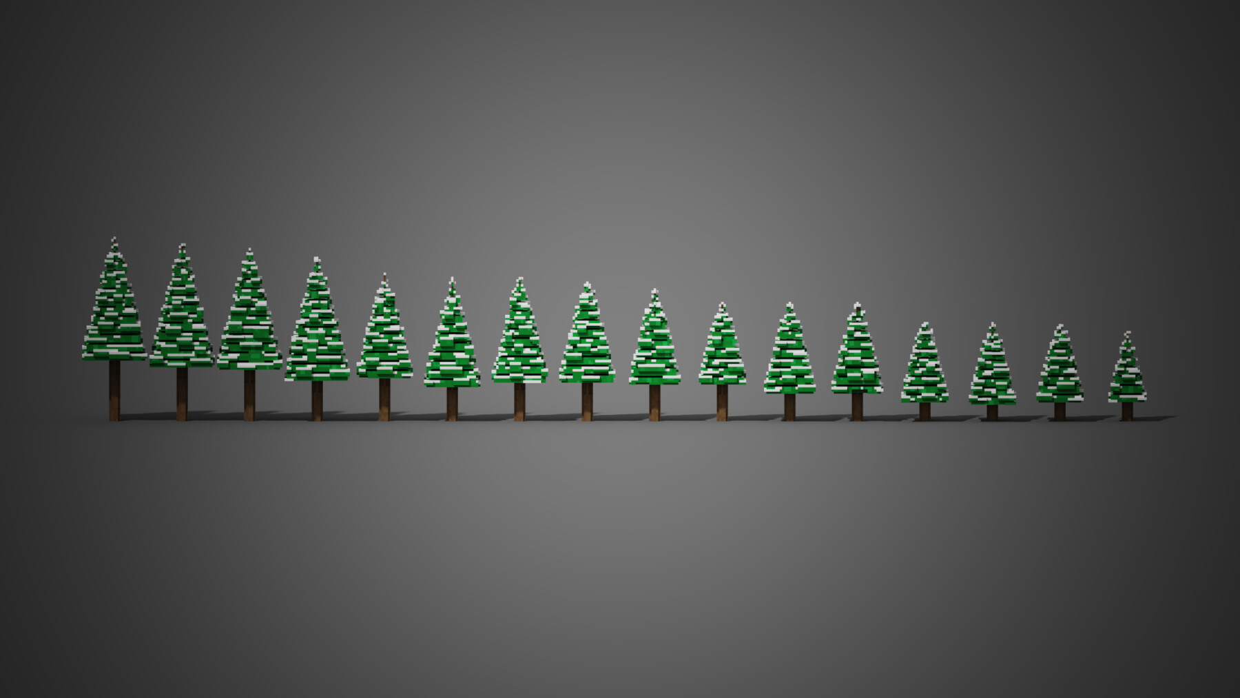 ArtStation - VOXEL Trees - Spruce Evergreen - Winter | Game Assets