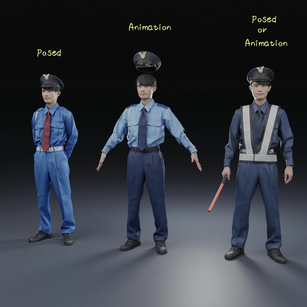 ArtStation - Posed 3D-Security guard 157_Toshi_N10 | Resources
