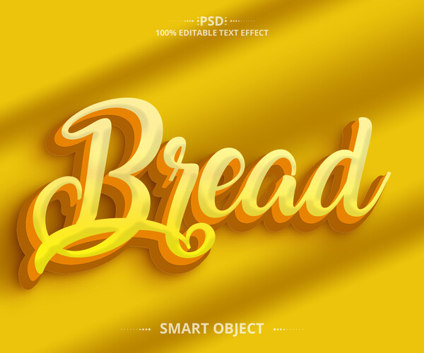 ArtStation - Bread PSD fully editable text effect. Layer style PSD ...