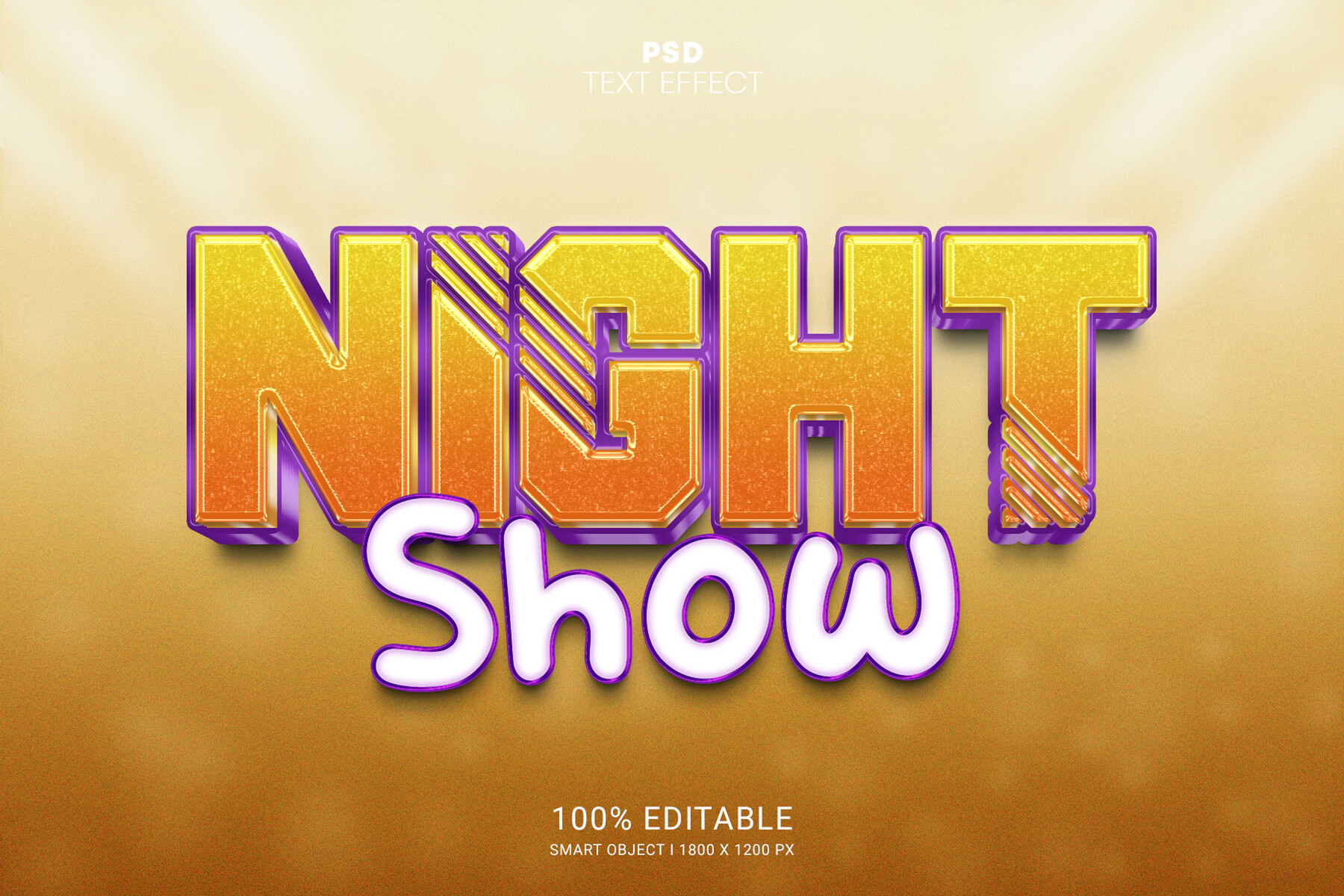 ArtStation - Night show PSD fully editable text effect. Layer style PSD ...