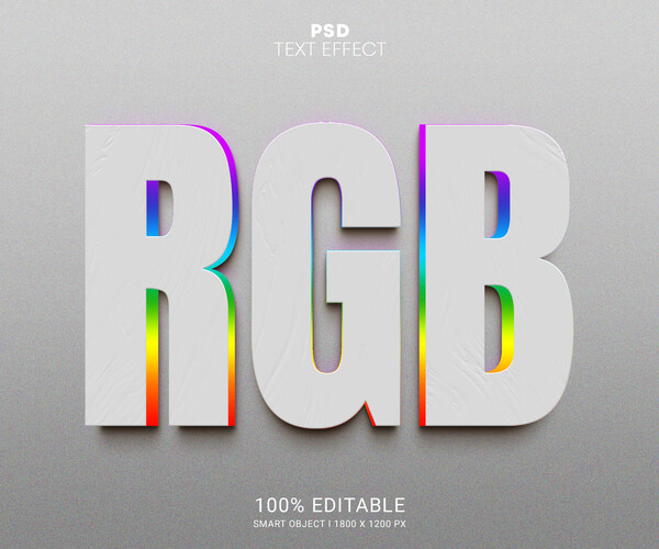 ArtStation - RGB PSD fully editable text effect. Layer style PSD mockup ...