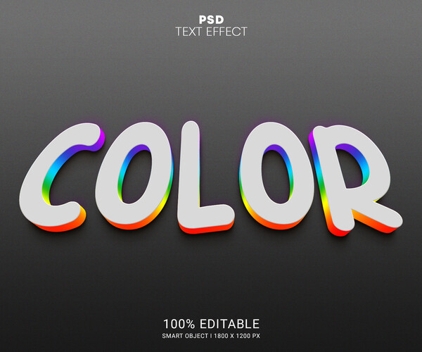 ArtStation - Color PSD fully editable text effect. Layer style PSD ...