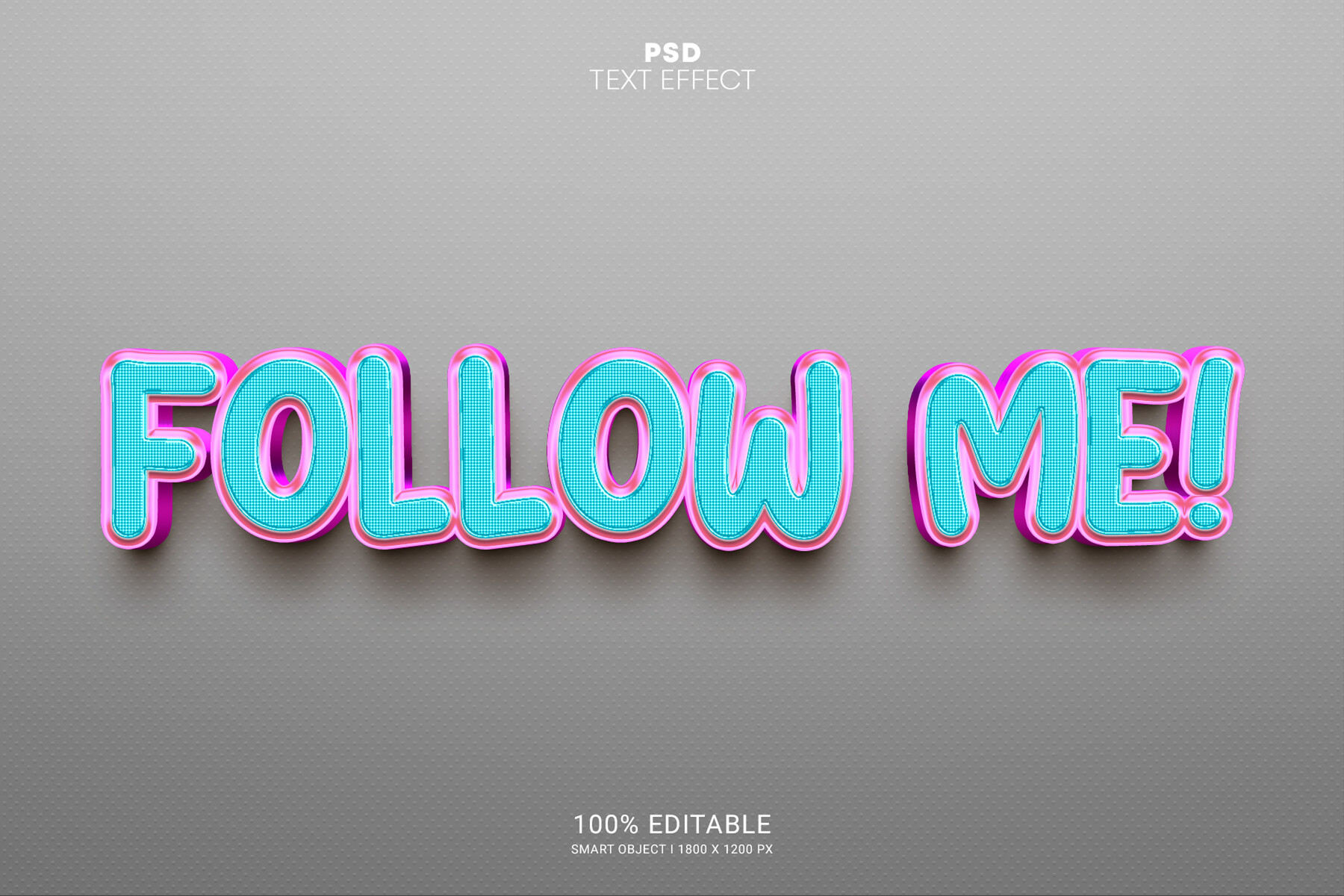 ArtStation - Follow me PSD fully editable text effect. Layer style PSD ...