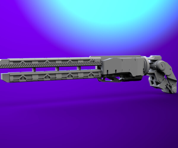 ArtStation - FREE Railgun model with pre-supported version. | Resources