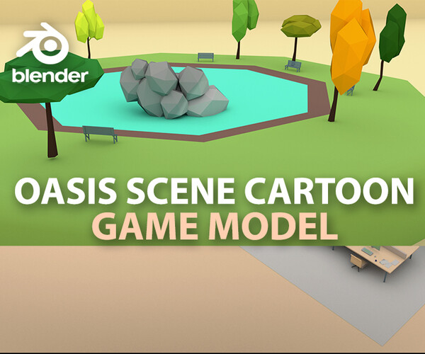 ArtStation - Oasis Scene Cartoon | Game Assets