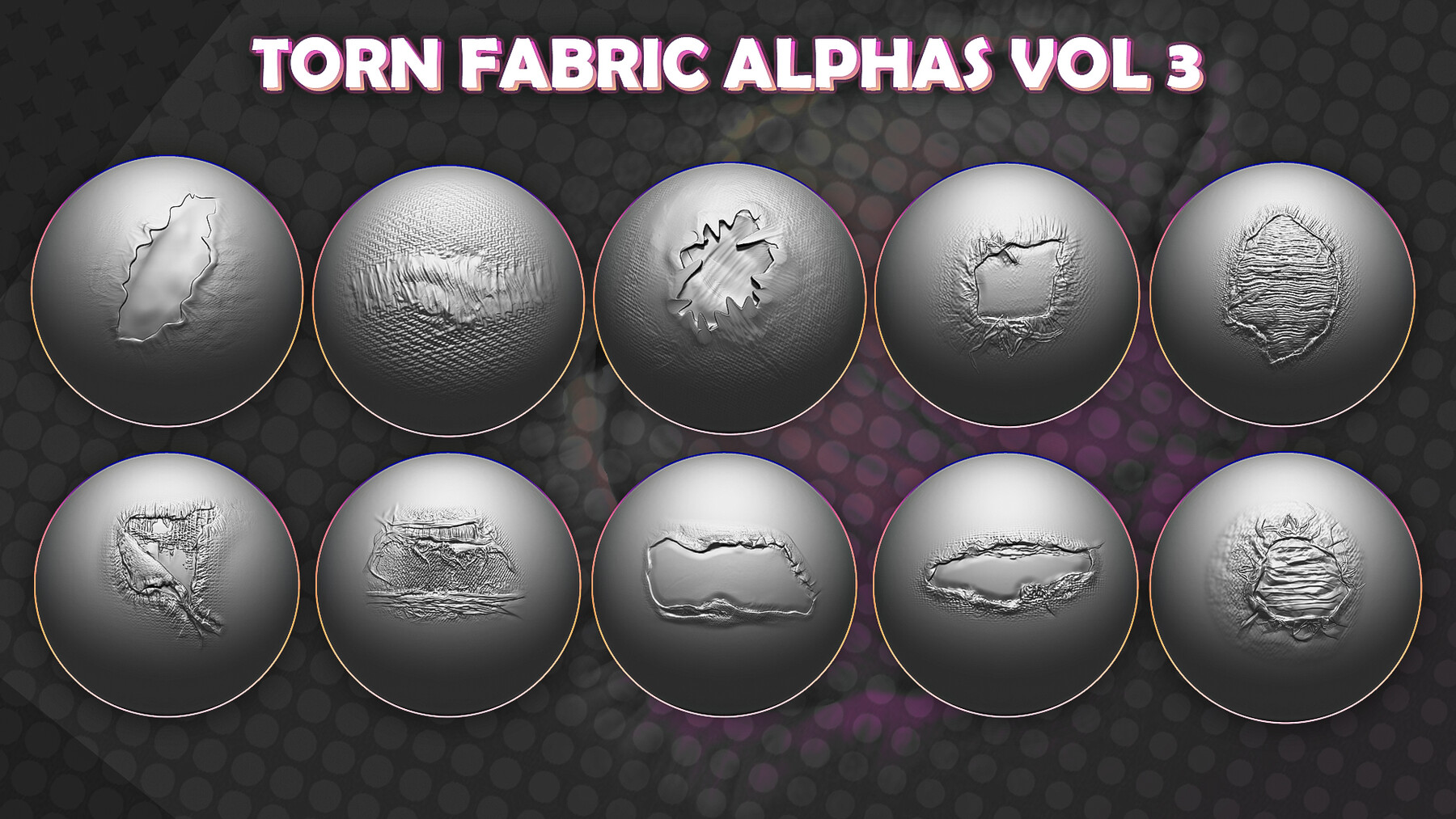 ArtStation - Torn Fabric Alphas vol. 3 for ZBrush | Brushes