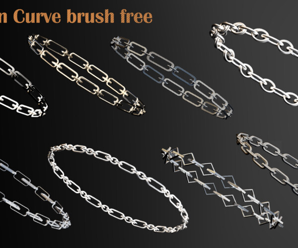 ArtStation - 10 basic chain curve brush | Brushes