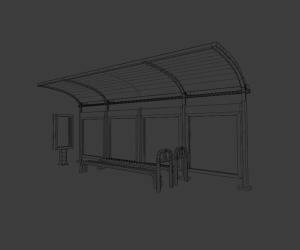 ArtStation - BUS STAND GAME READY 3D MODEL | Game Assets