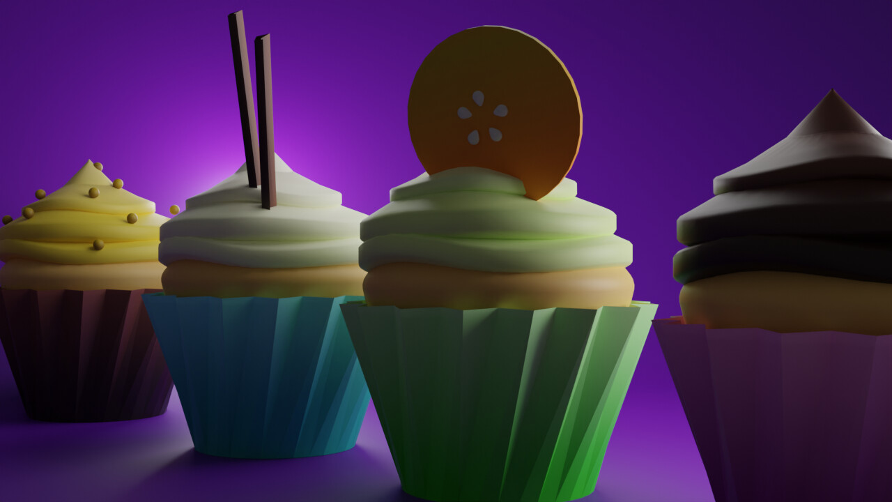 ArtStation - BLENDER 3D LOW POLY CUPCAKES | Game Assets