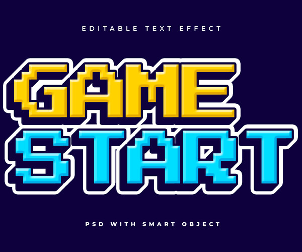 ArtStation - Game Start PSD fully editable text effect. Layer style PSD ...