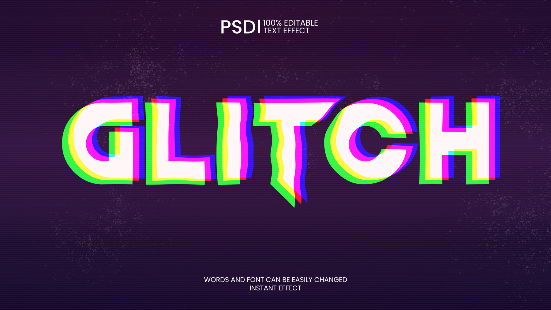 ArtStation - Glitch PSD fully editable text effect. Layer style PSD ...