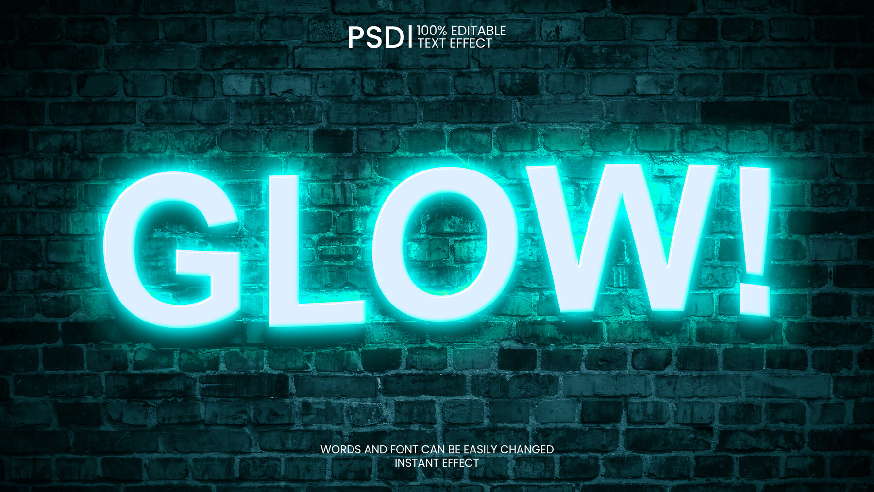 ArtStation - Glow blue PSD fully editable text effect. Layer style PSD ...