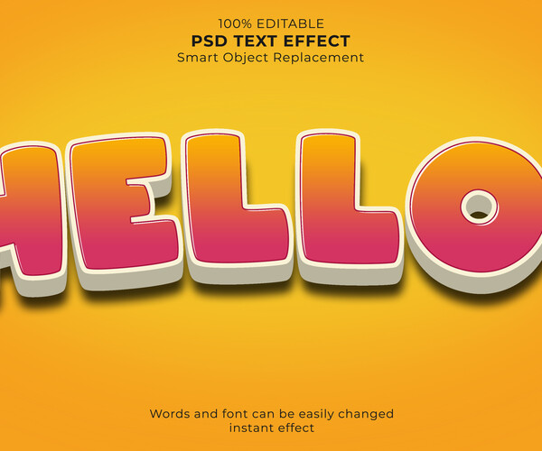 ArtStation - Hello PSD fully editable text effect. Layer style PSD ...