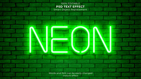 ArtStation - Neon green PSD fully editable text effect. Layer style PSD ...