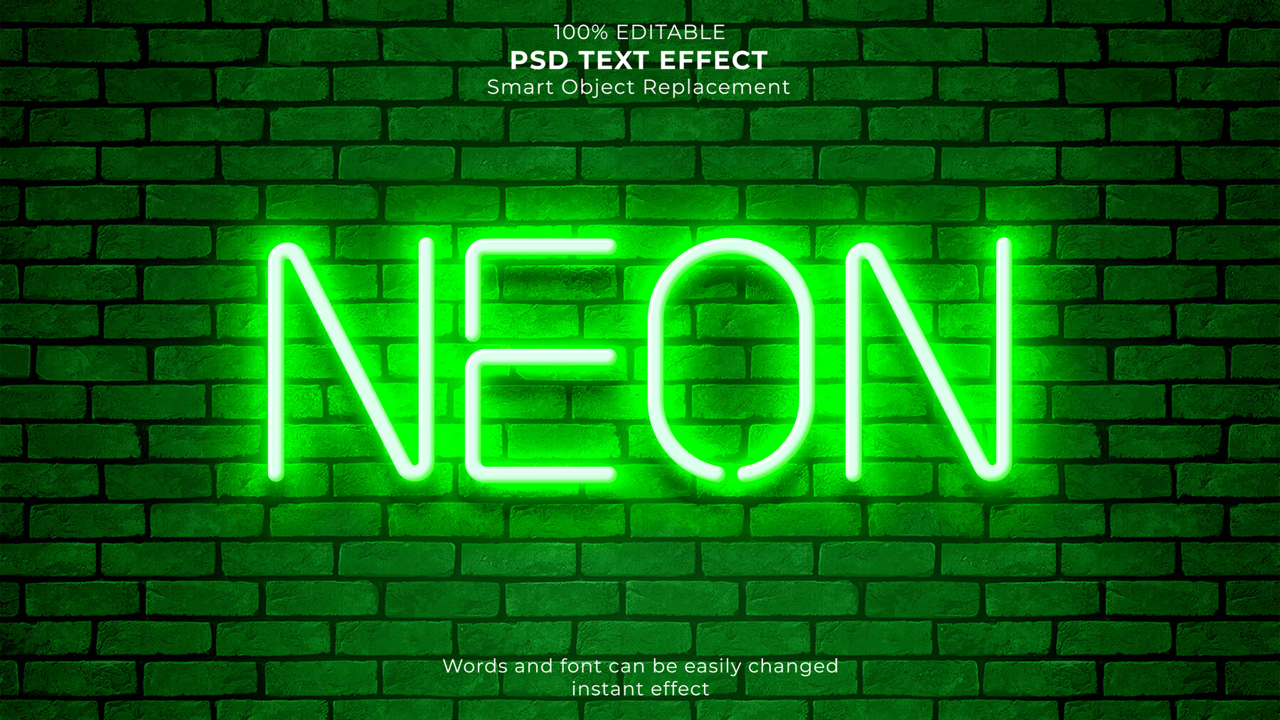ArtStation - Neon green PSD fully editable text effect. Layer style PSD ...