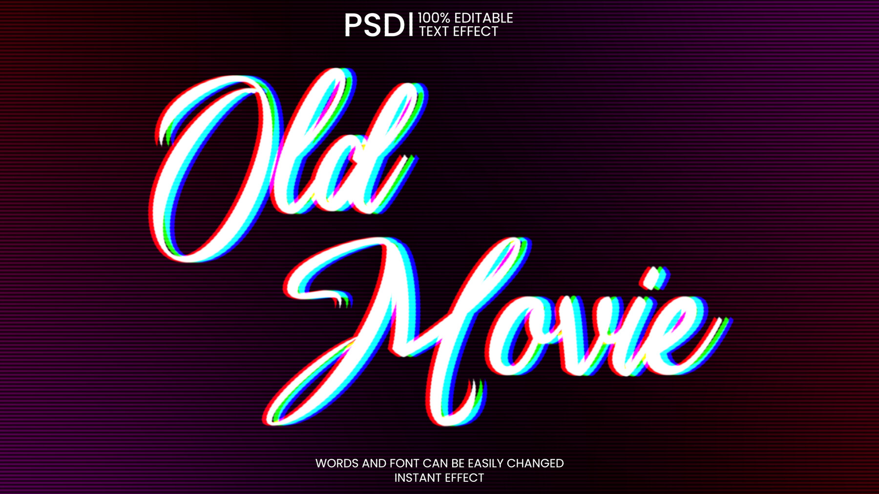 ArtStation - Old movie PSD fully editable text effect. Layer style PSD ...