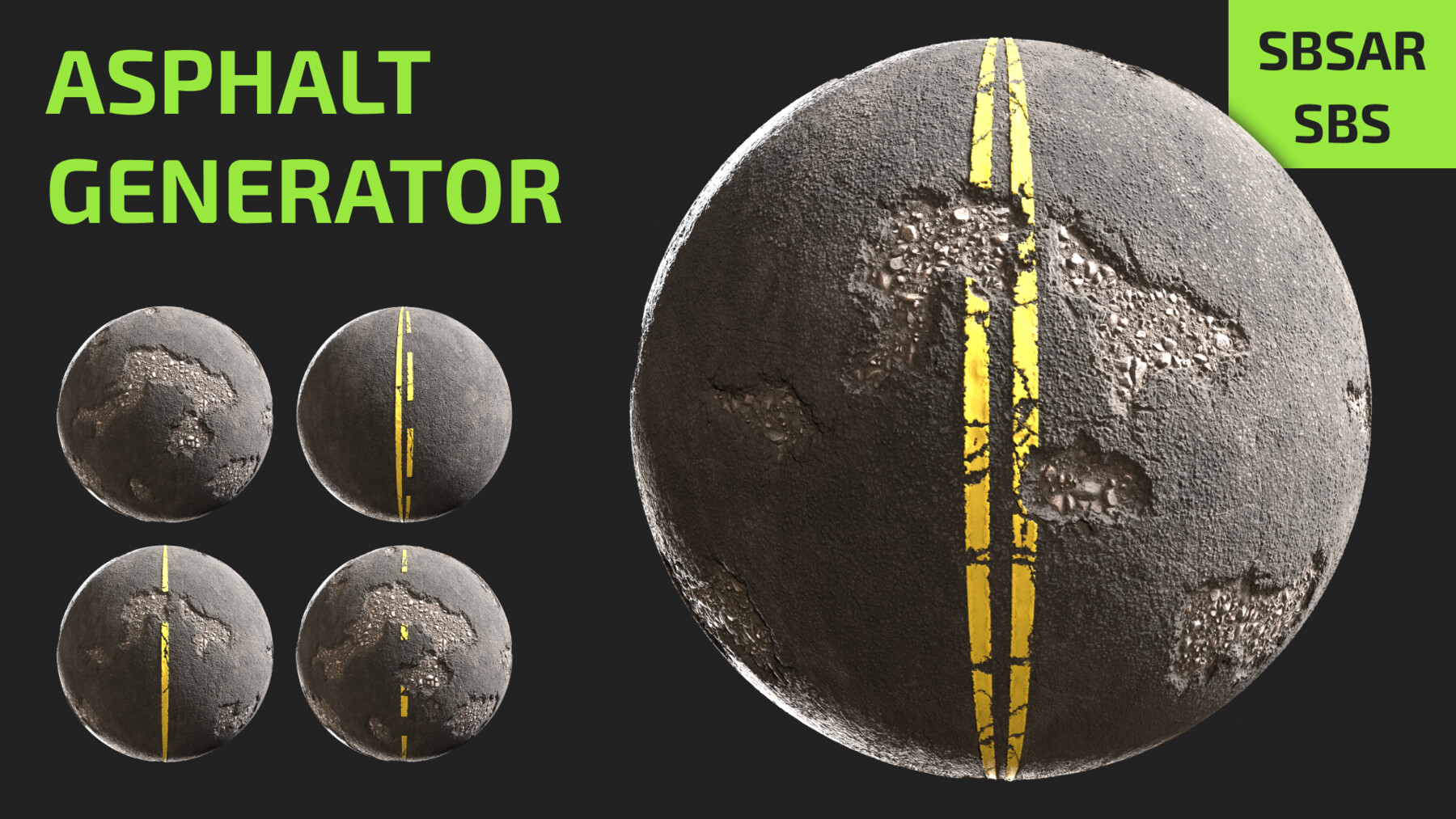 ArtStation - Asphalt / Tarmac Generator SBSAR + SBS | Resources