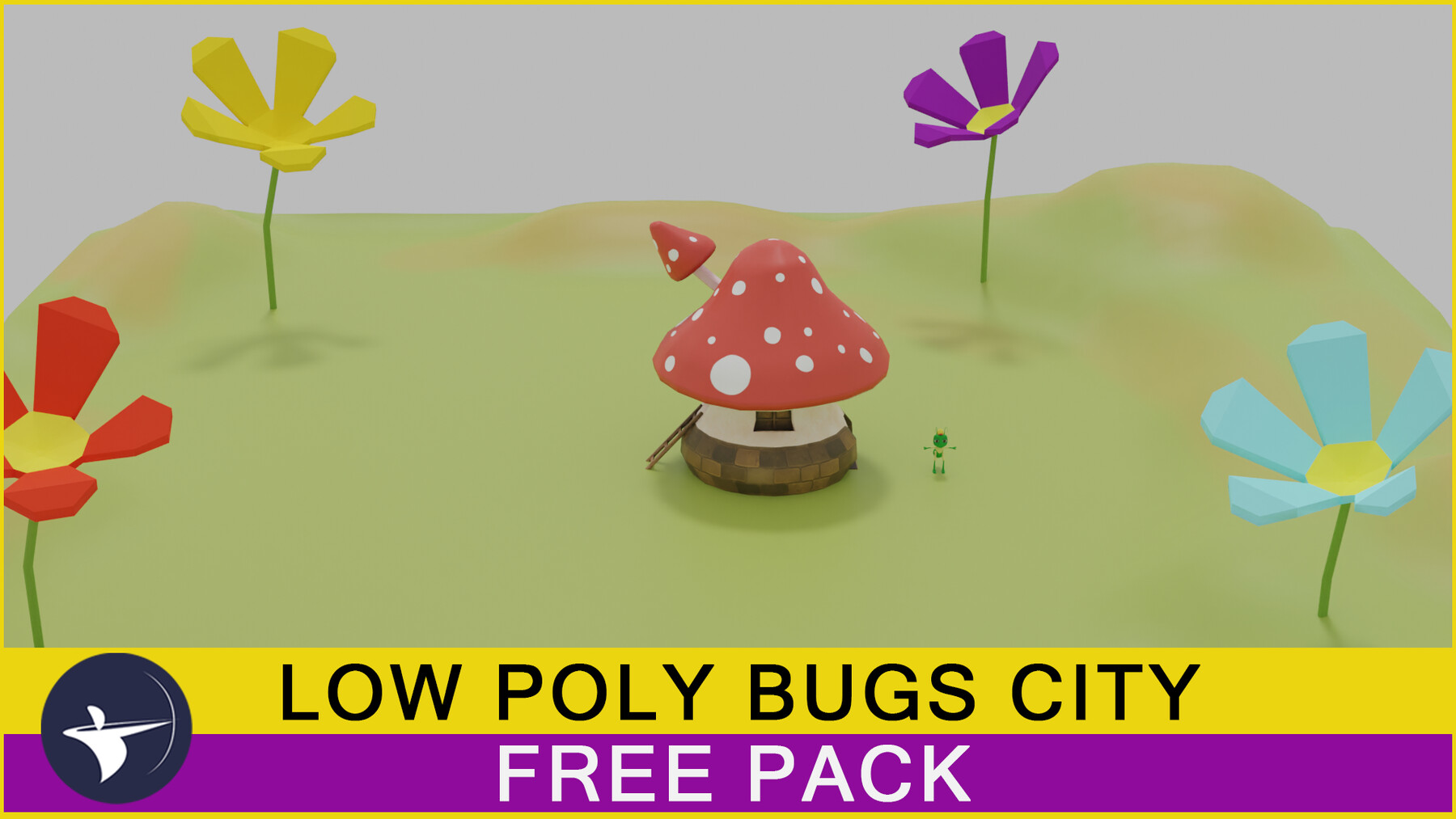ArtStation - Bugs City Low Poly Cartoon Town 3D Art Free Small Pack ...