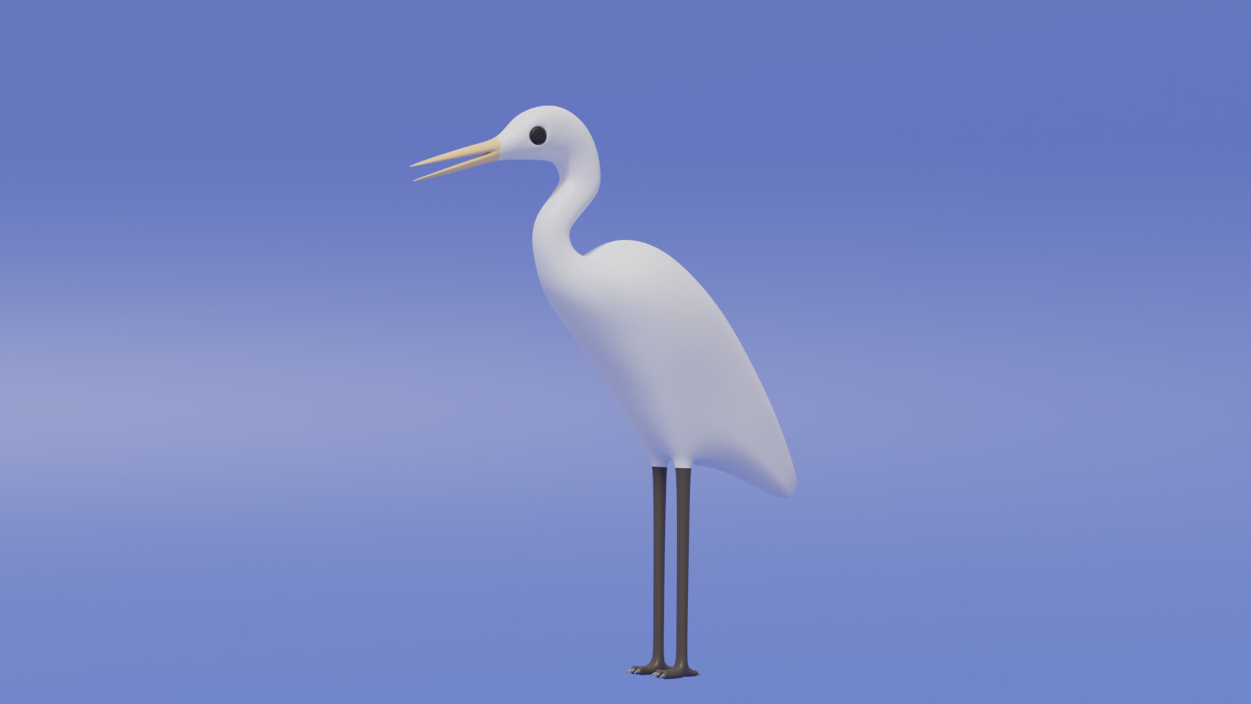 ArtStation - Cartoon Cute Egret Bird 3D model | Resources