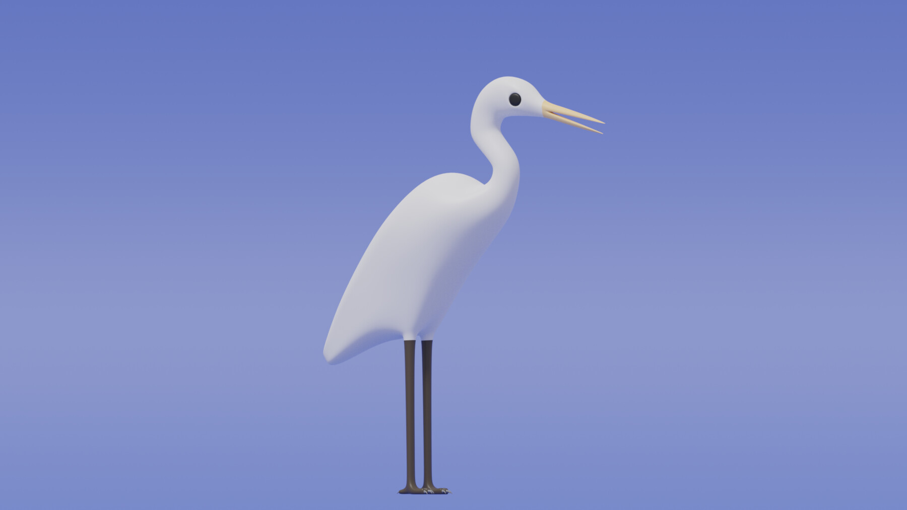 ArtStation - Cartoon Cute Egret Bird 3D model | Resources