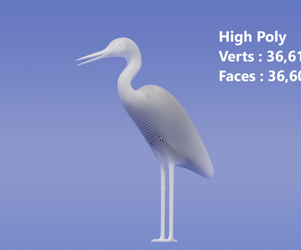 ArtStation - Cartoon Cute Egret Bird 3D model | Resources