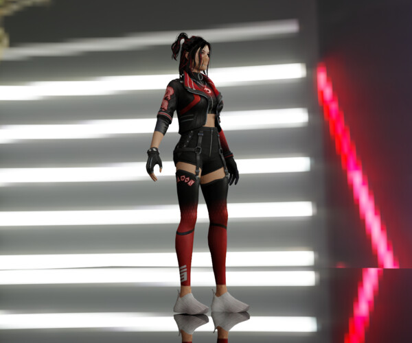 ArtStation - FREE FIRE GIRL GAME READY 3D MODEL | Game Assets