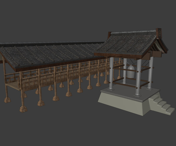 ArtStation - JAPANESE SHRINE GAME READY 3D MODEL | Game Assets