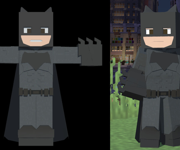 ArtStation - Batman Minecraft 3D Model (Rigged) | Resources
