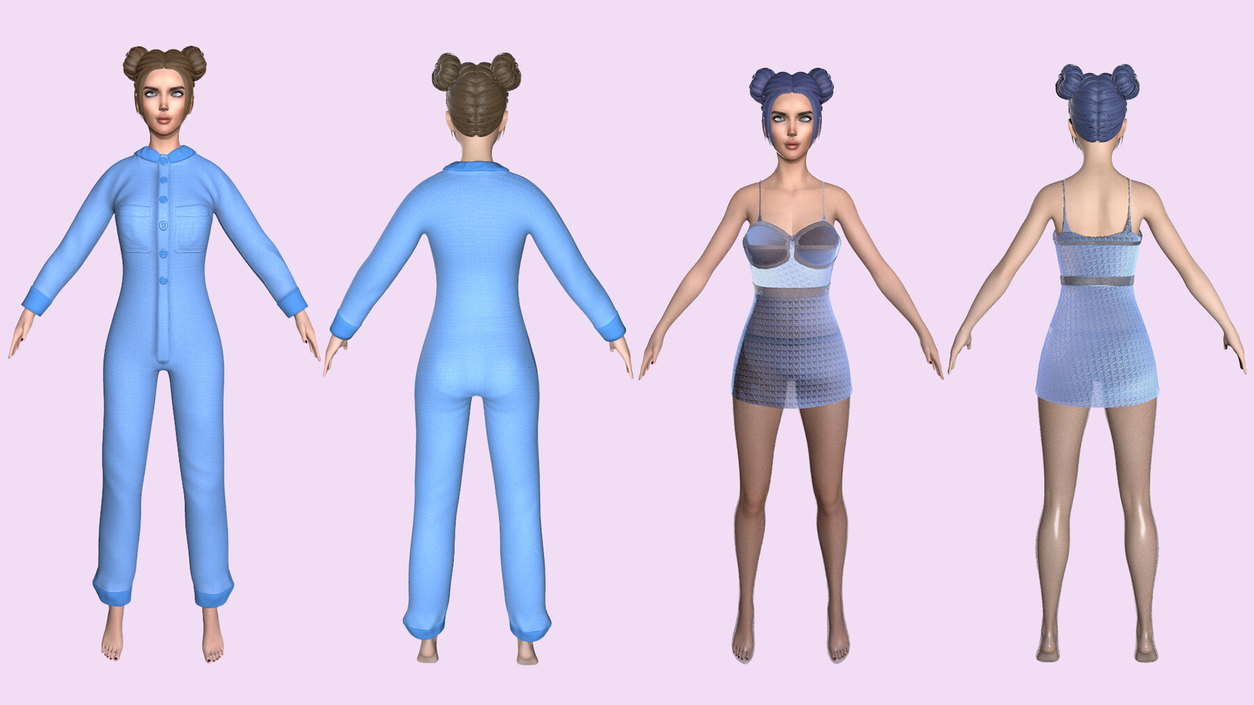 ArtStation - Maya Modular Girl | Game Assets