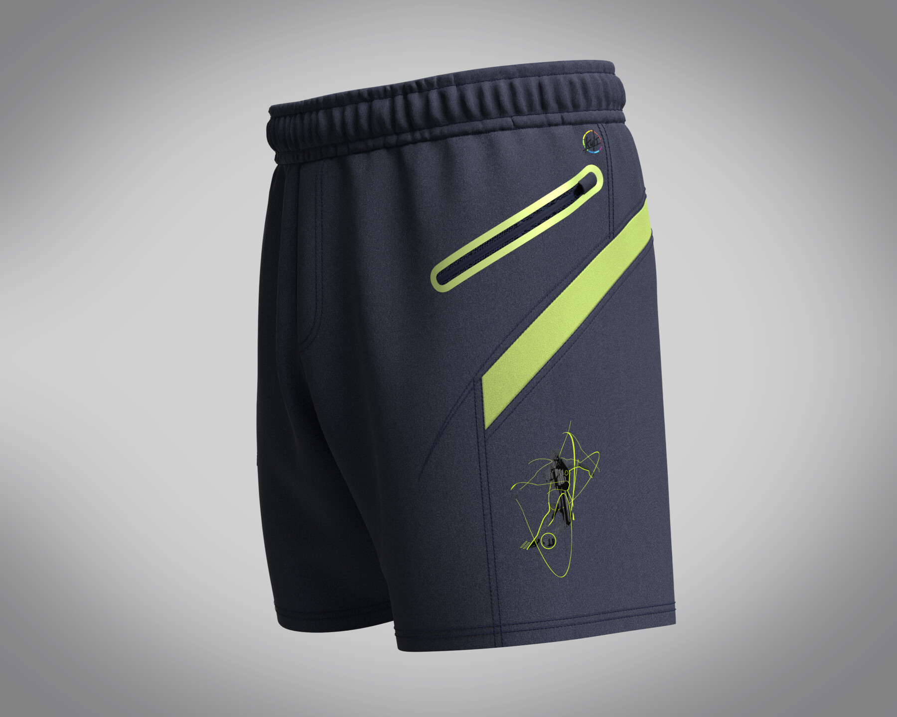 ArtStation - Men's Shorts-Neon and Blue | Resources