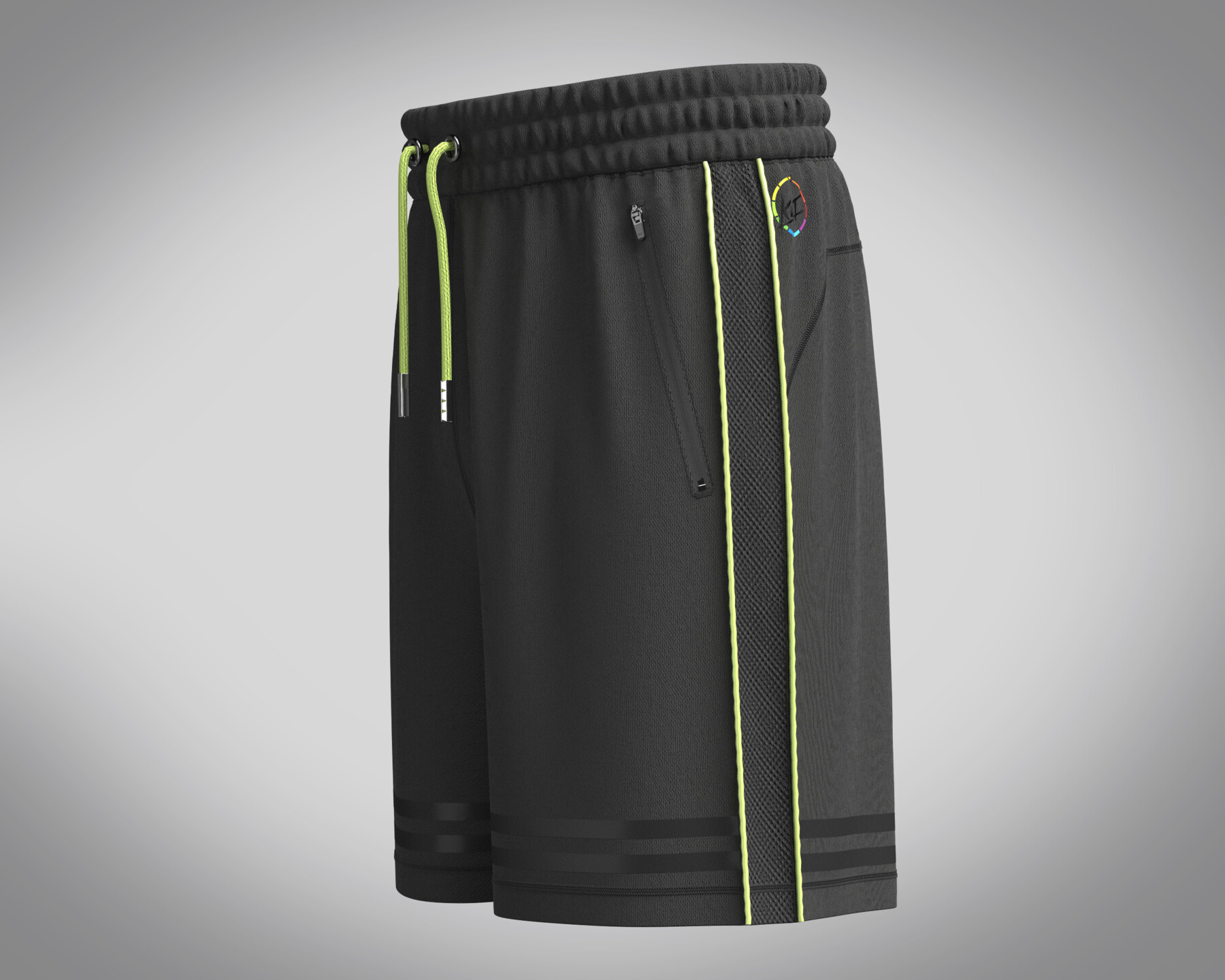 ArtStation - Men's Shorts-Black and Mesh | Resources