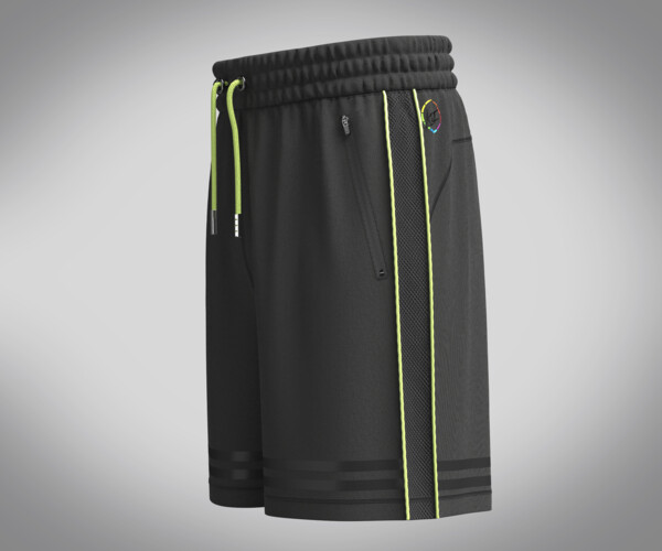 ArtStation - Men's Shorts-Black and Mesh | Resources