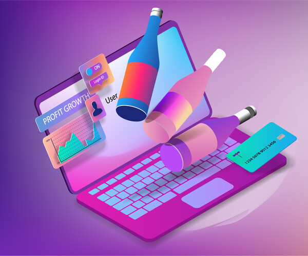 ArtStation - Wine bottles and the interface of the wine web store on ...