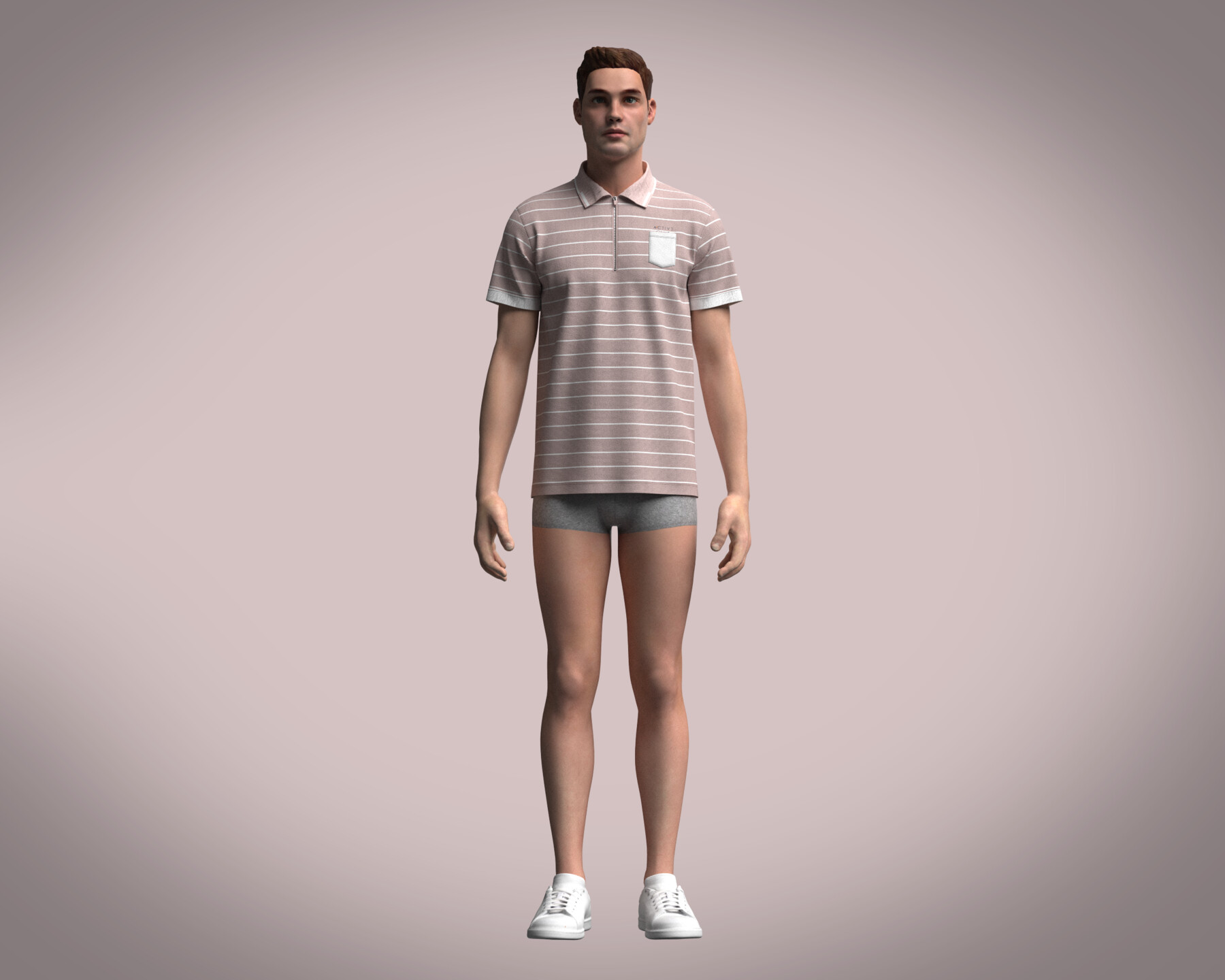ArtStation - Men's Stripe Polo | Resources