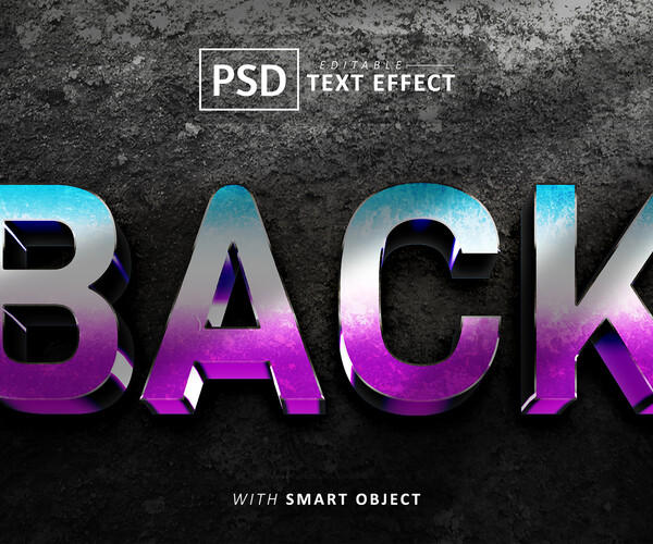 ArtStation - 3D Back PSD fully editable text effect. Layer style PSD ...