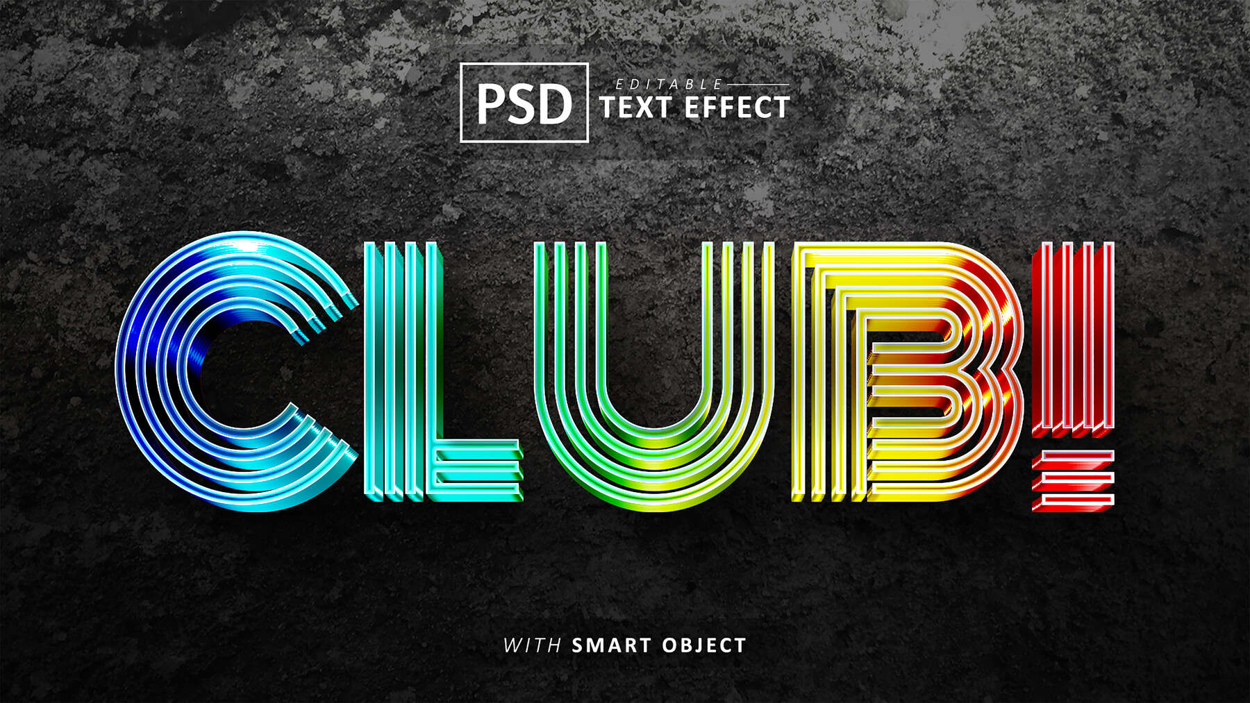 ArtStation - 3D Club PSD fully editable text effect. Layer style PSD ...