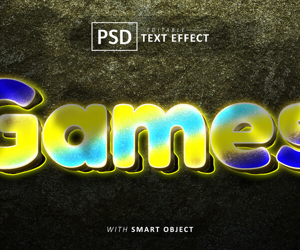 ArtStation - 3D Games PSD fully editable text effect. Layer style PSD ...