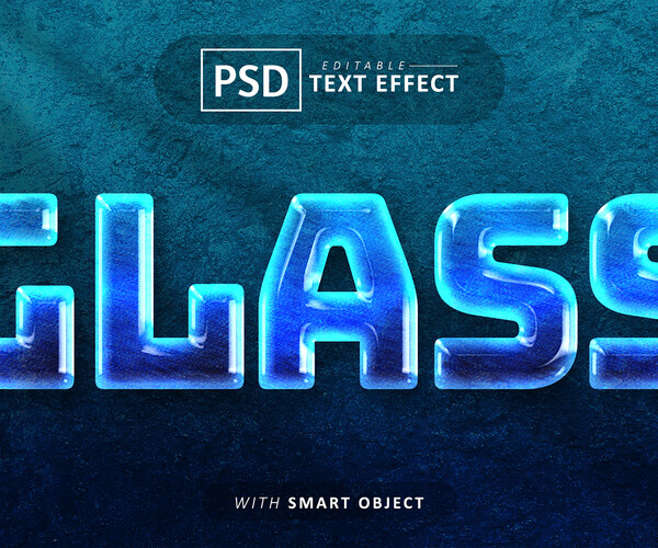 ArtStation - 3D Glass PSD fully editable text effect. Layer style PSD ...